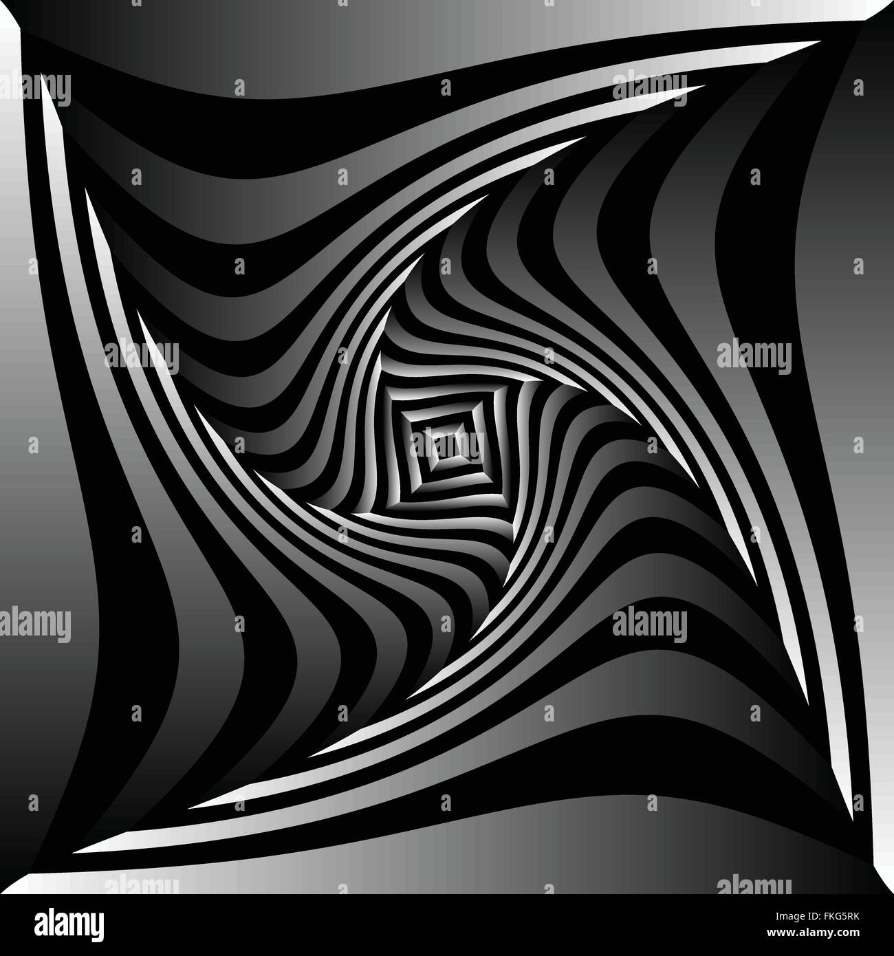 Squares with rotating distortion abstract monochrome vector graphic Stock Vector Image & Art - Alamy