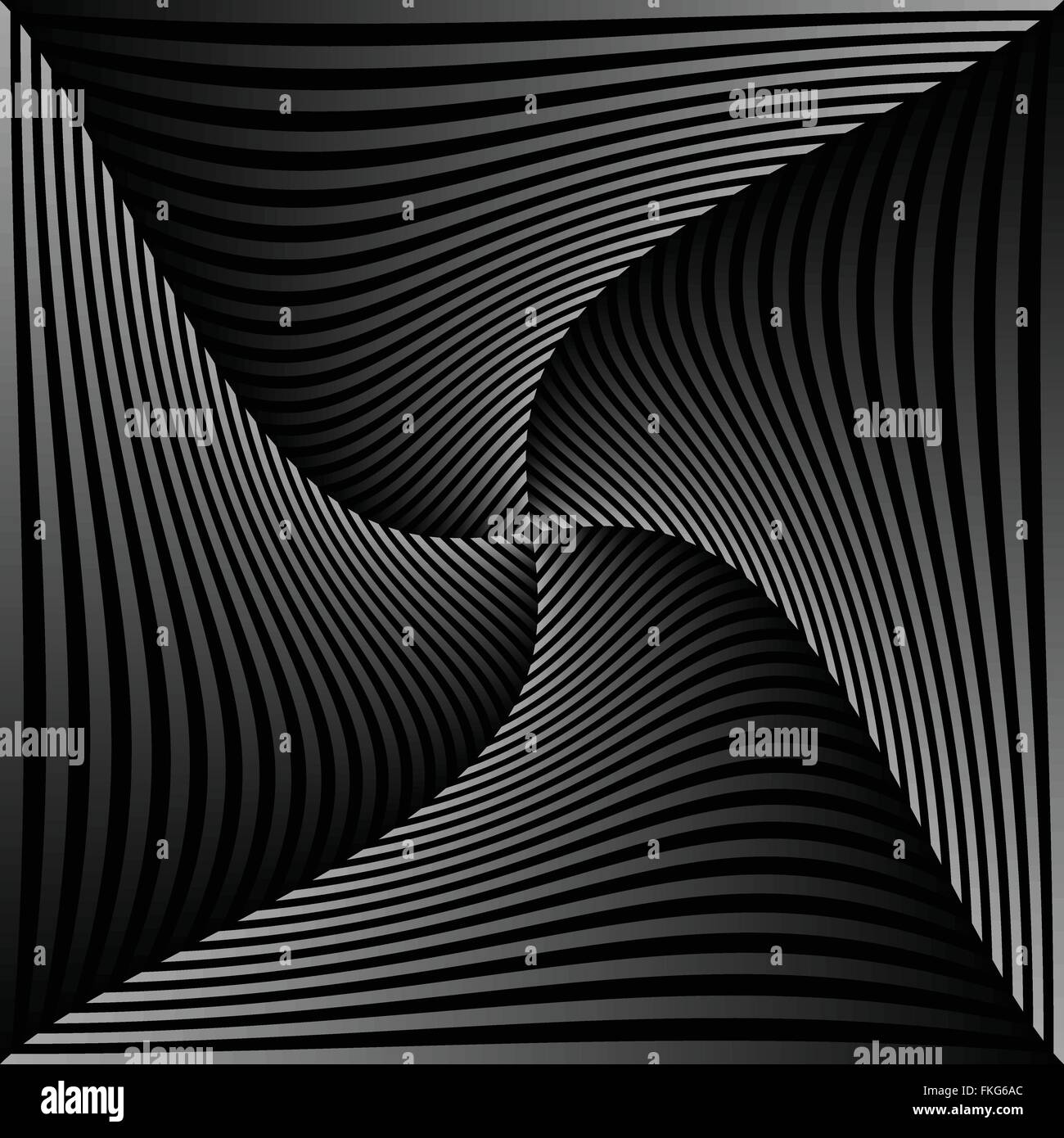 Squares with rotating distortion abstract monochrome vector graphic ...