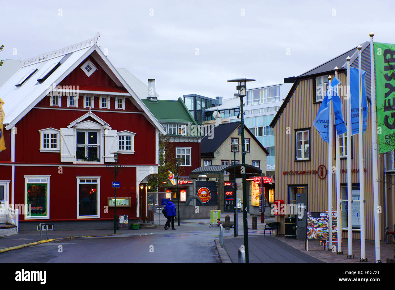 Historic center Laugavegur downtown Reykjavik, Iceland Stock Photo - Alamy