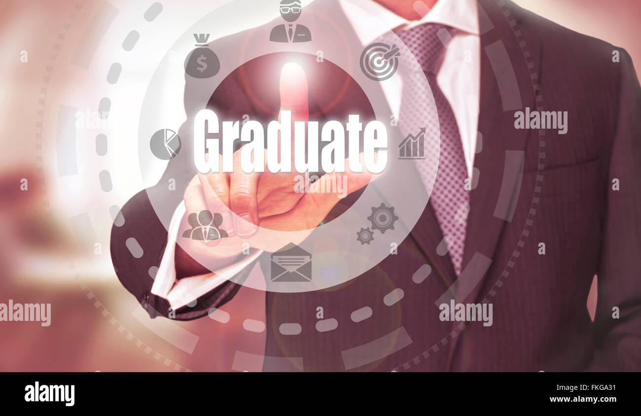 Graduation hand pressing button hi-res stock photography and images - Alamy
