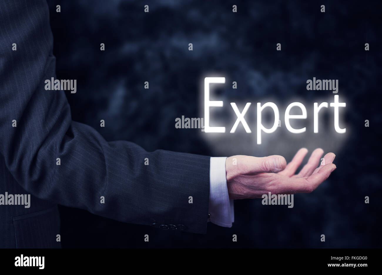 Expert advice hand pressing hi-res stock photography and images - Alamy