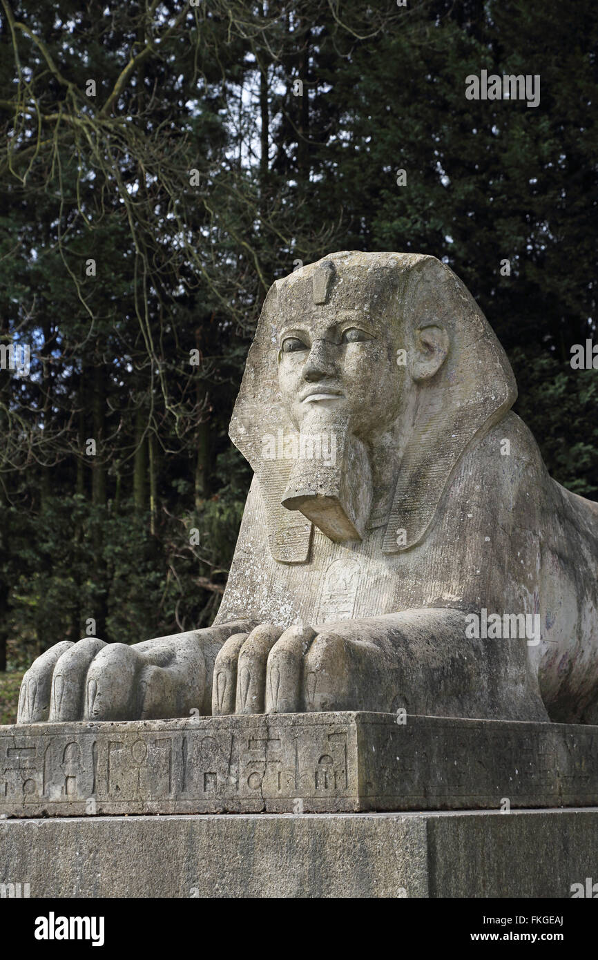 A stone sphinx at Crystal Palace Park, south London. One of the few ...