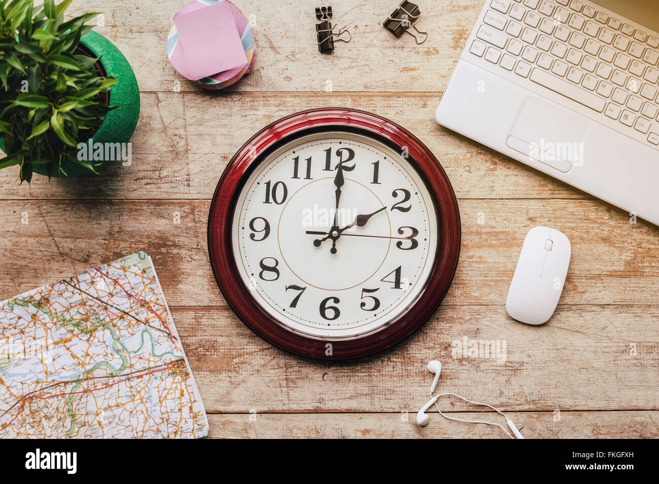 Top view photo of business objects Stock Photo - Alamy