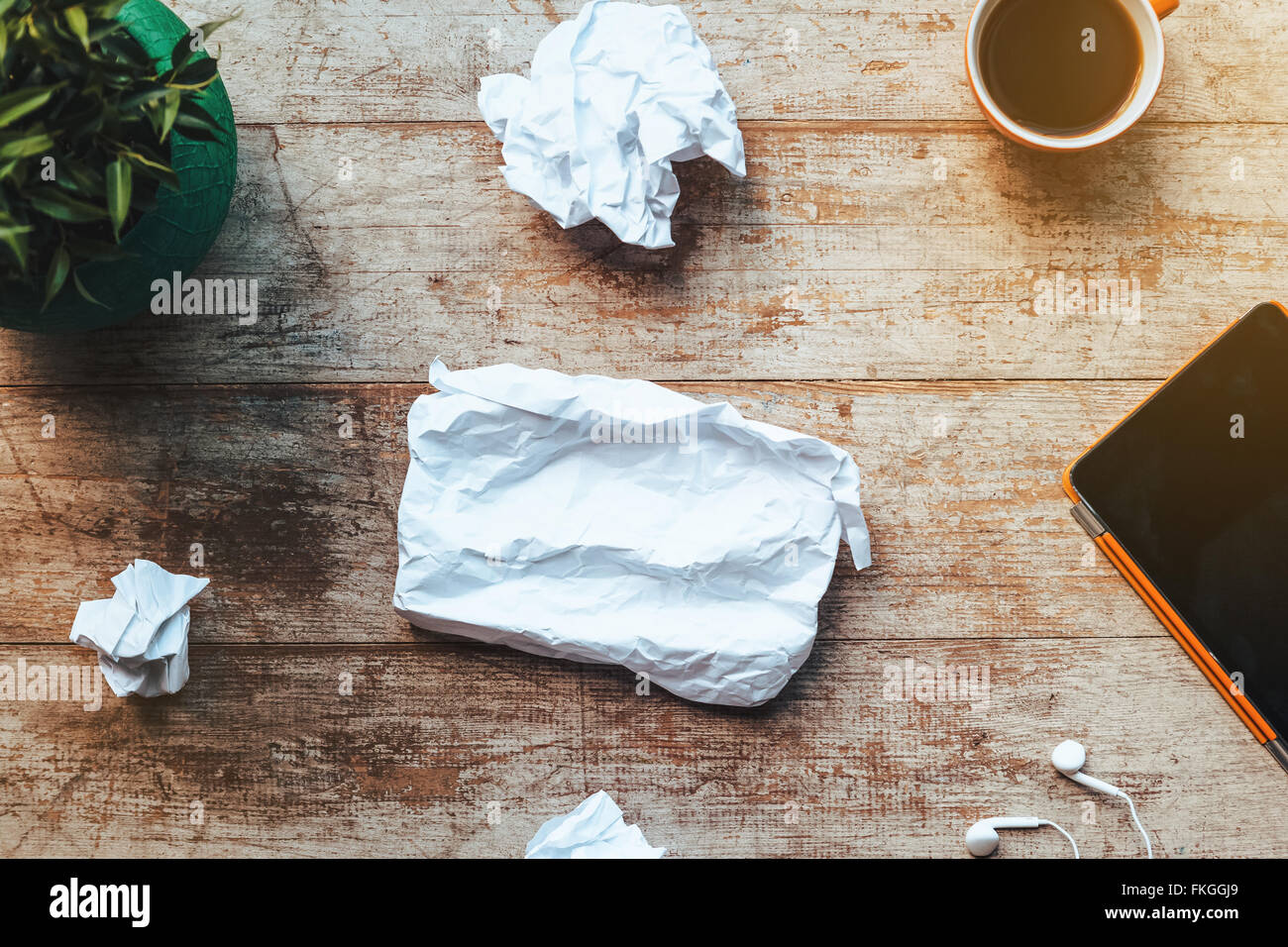 Top view photo of business objects Stock Photo - Alamy