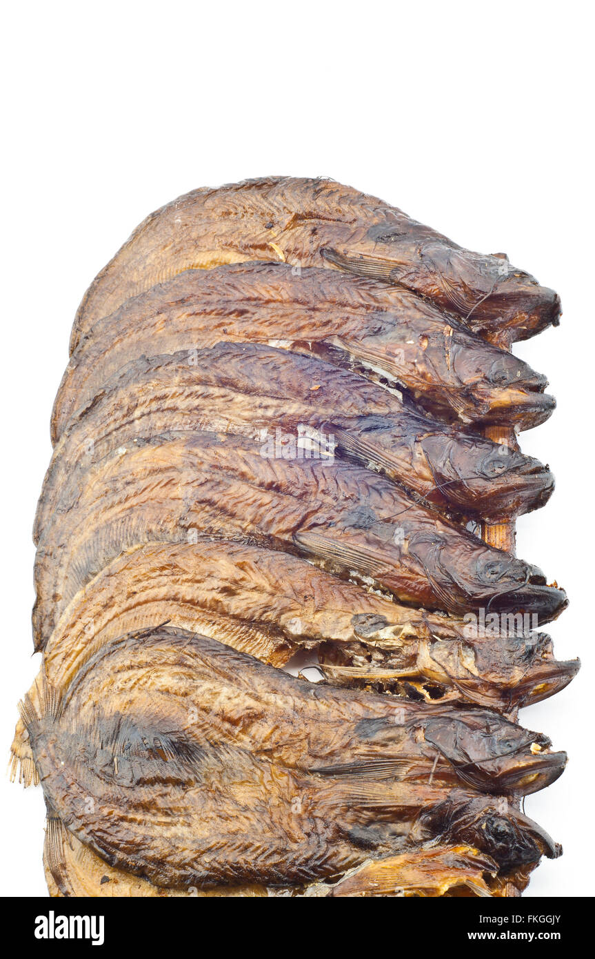Dried - grilled Sheatfishes, Thai style food preservation isolated on ...