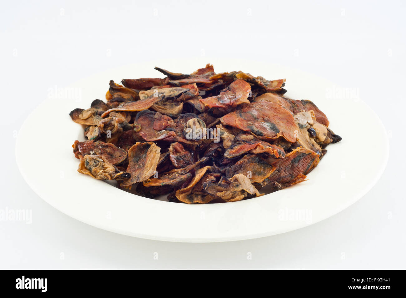 Dried Green Mussel, Thai style food preservation isolated on white ...