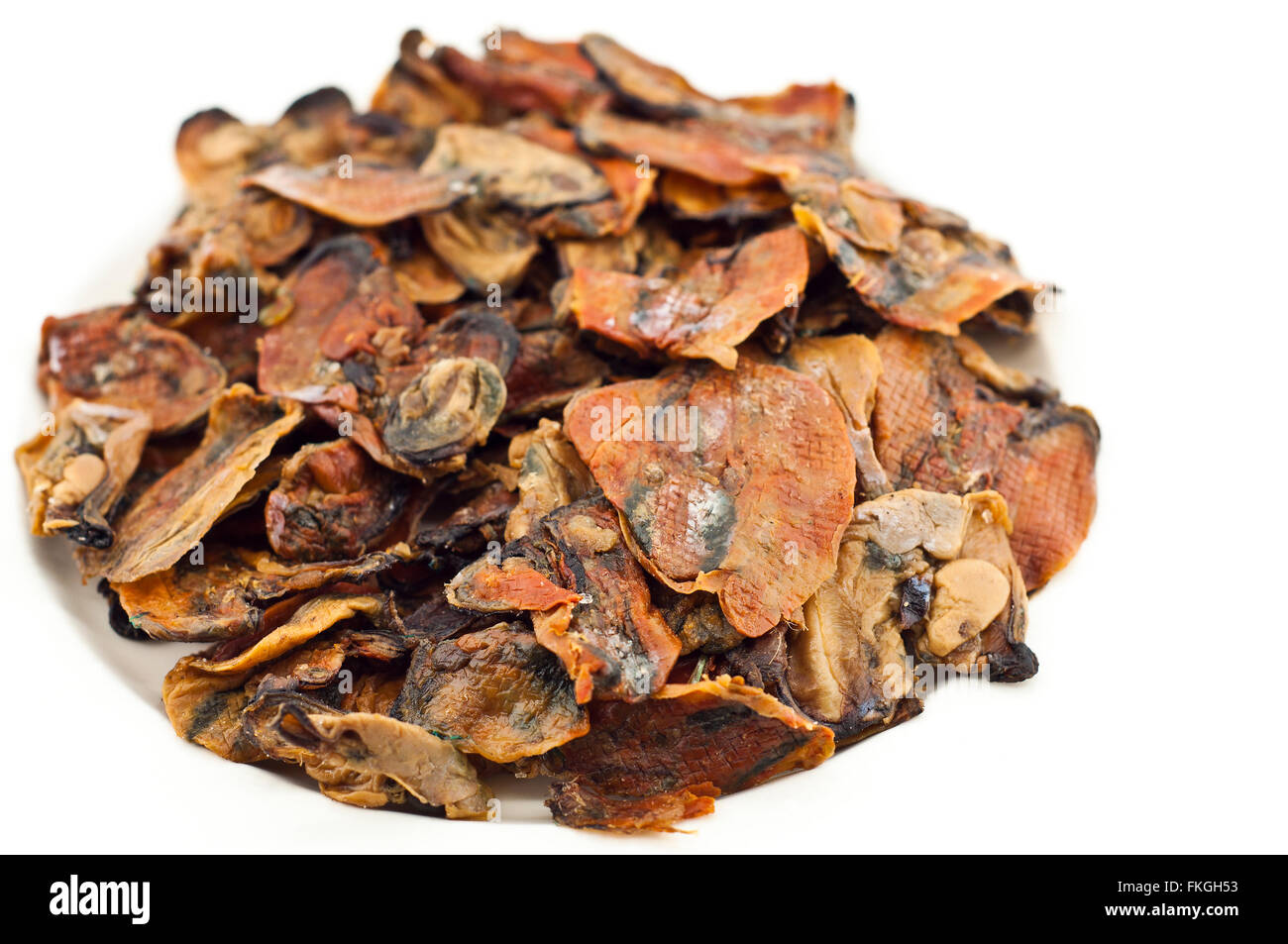 Dried Green Mussel, Thai style food preservation isolated on white ...