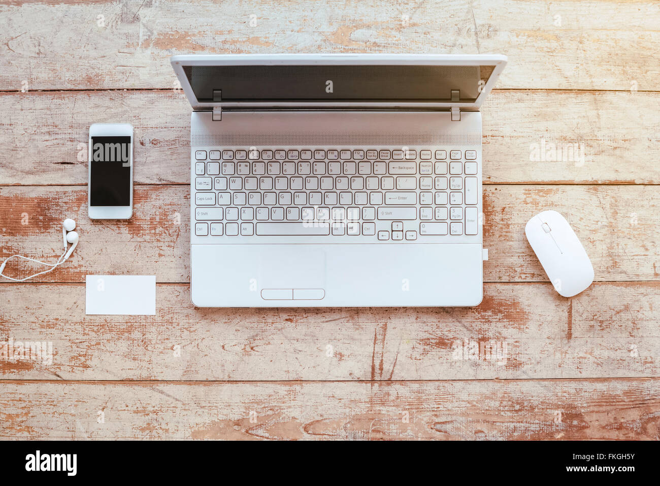 Top view photo of business objects Stock Photo - Alamy