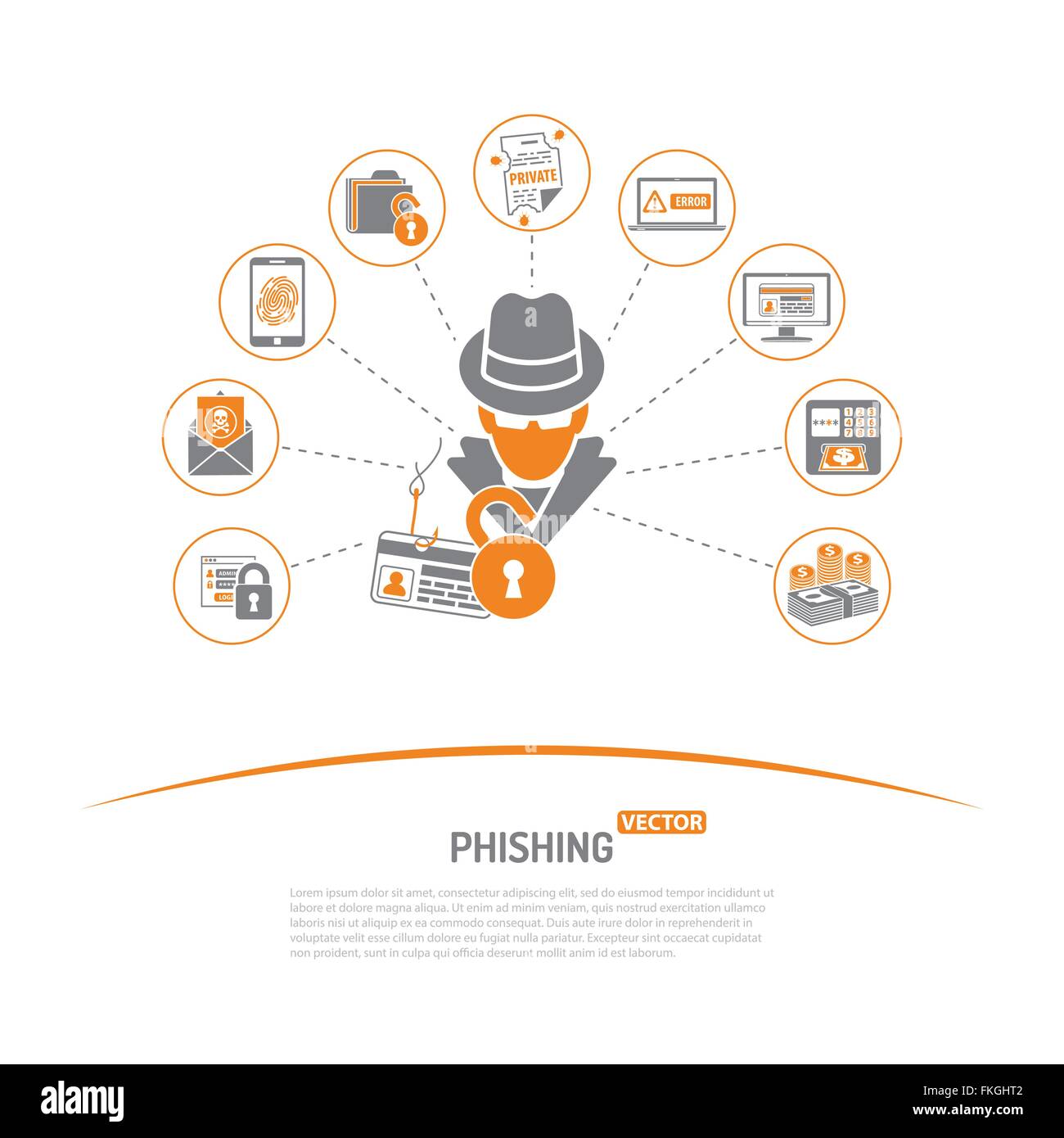 Cyber Crime Concept Phishing Stock Vector Image & Art - Alamy