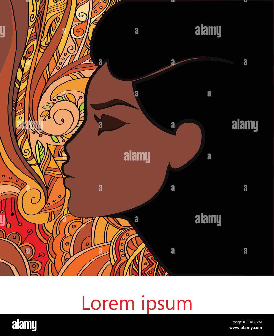 African woman profile in Stock Vector Images - Alamy