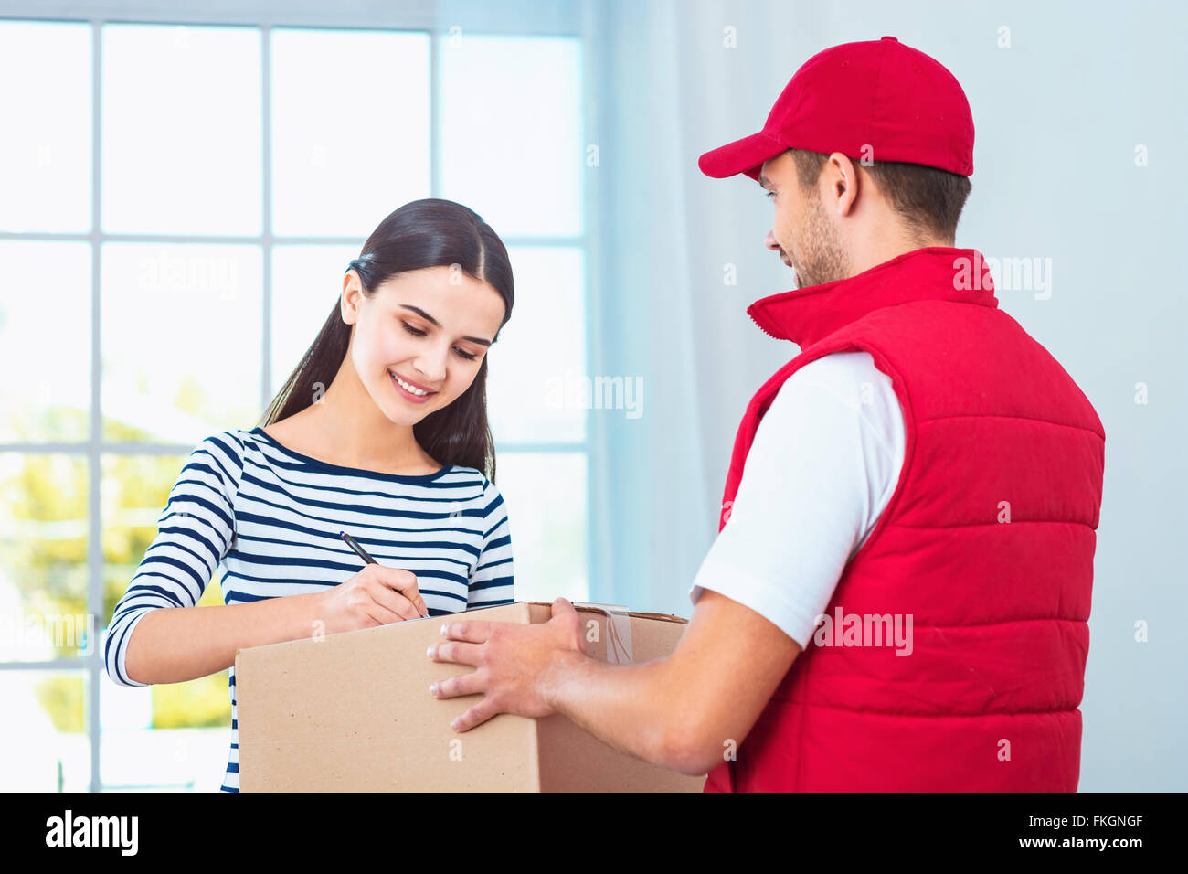 Nice concept for delivery service Stock Photo - Alamy