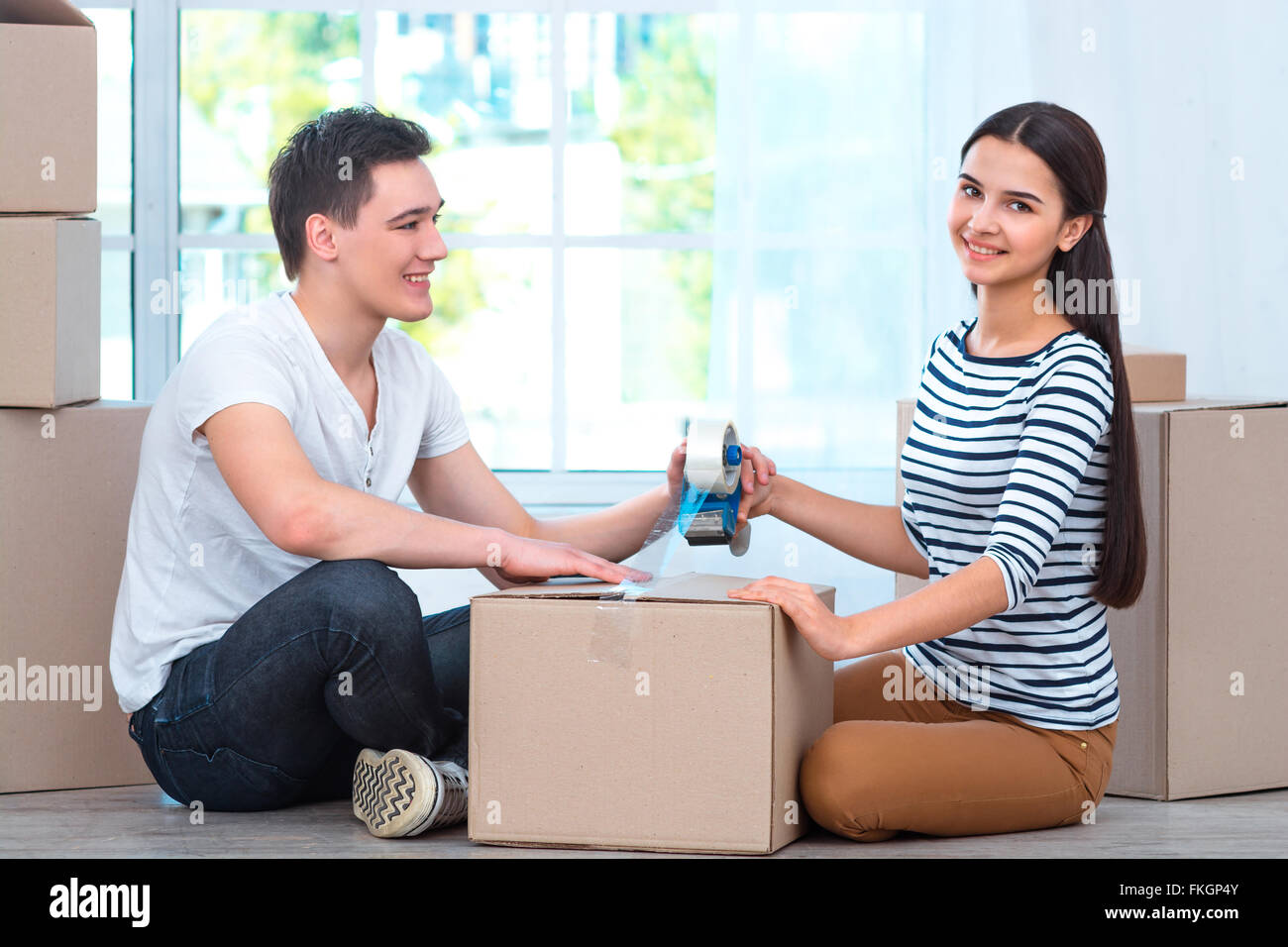 Nice concept for delivery service Stock Photo - Alamy