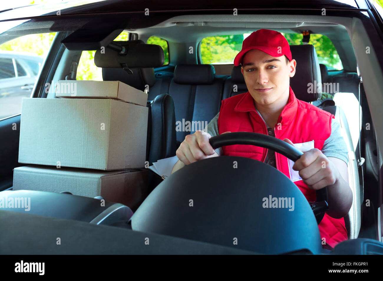 Nice concept for delivery service Stock Photo - Alamy