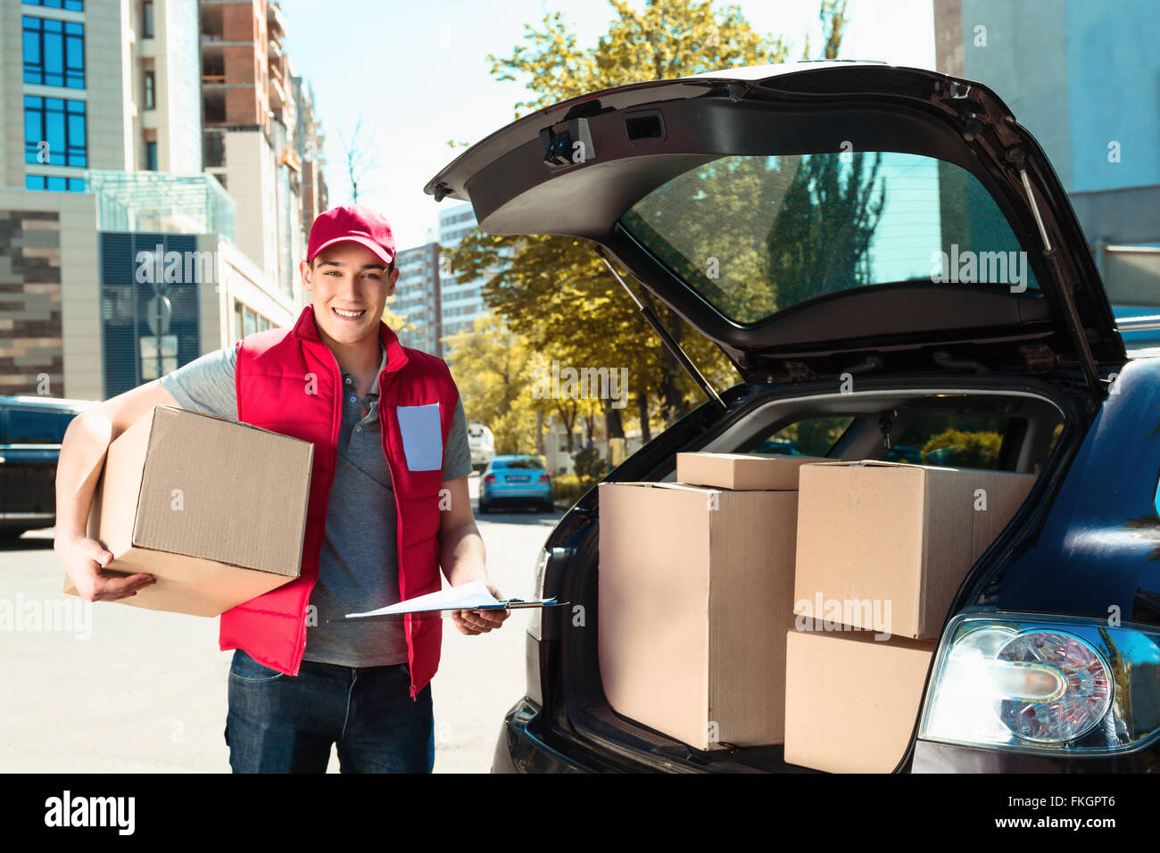 Nice concept for delivery service Stock Photo - Alamy