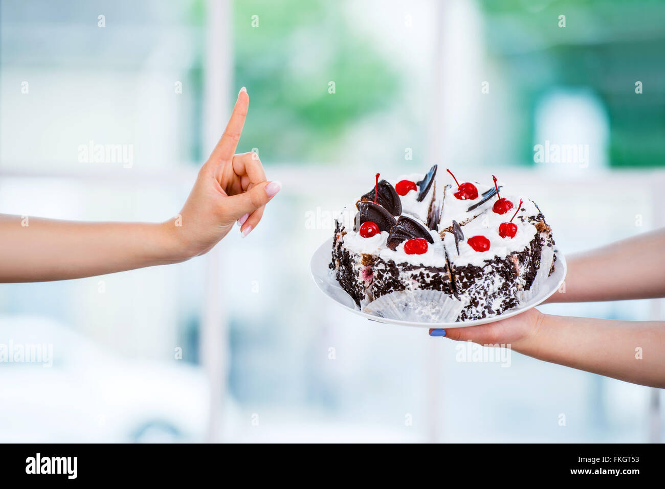 Stop hand and cake hi-res stock photography and images - Alamy