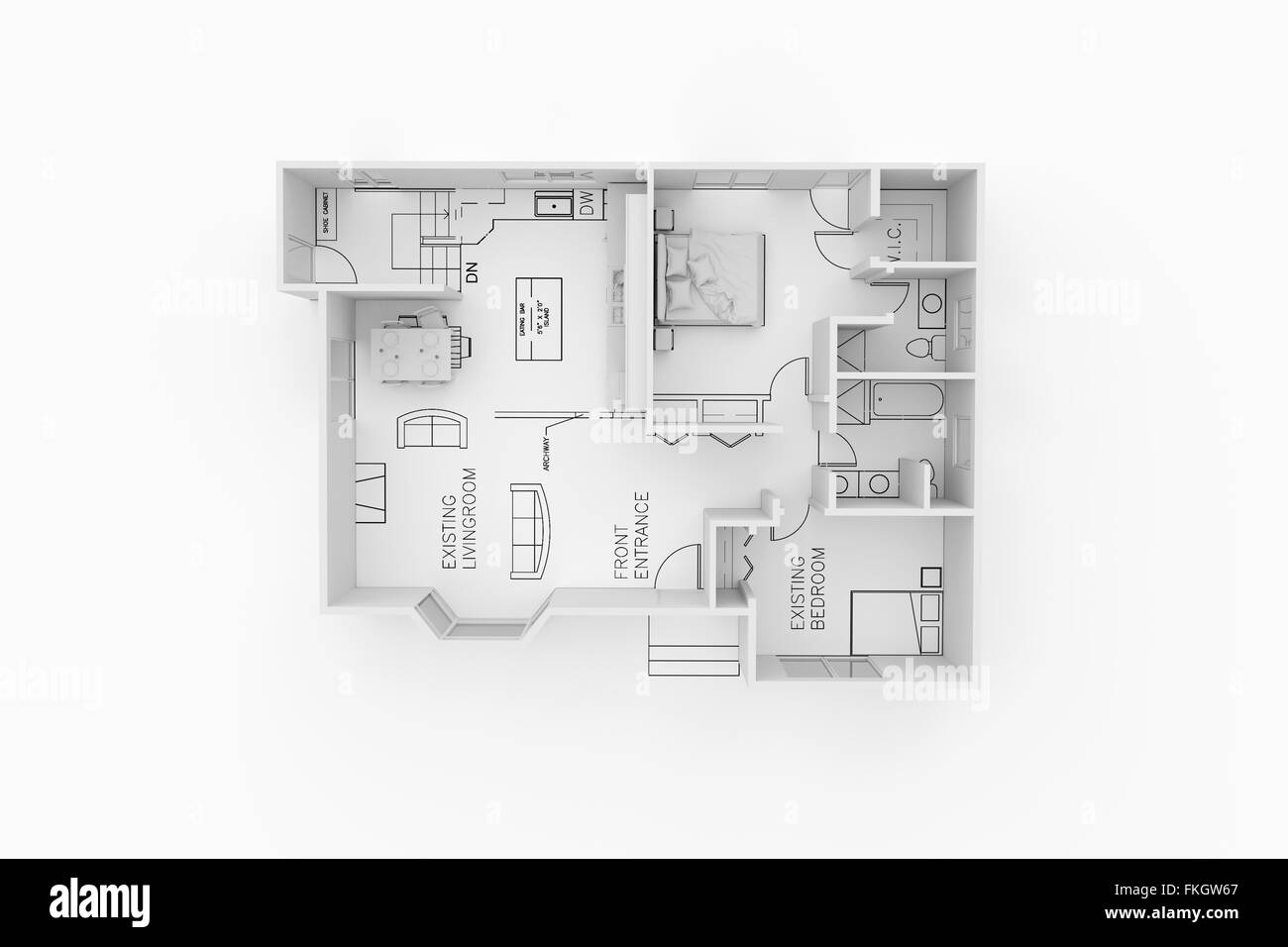 Residential House Floor Plan Background Architecture Plan With