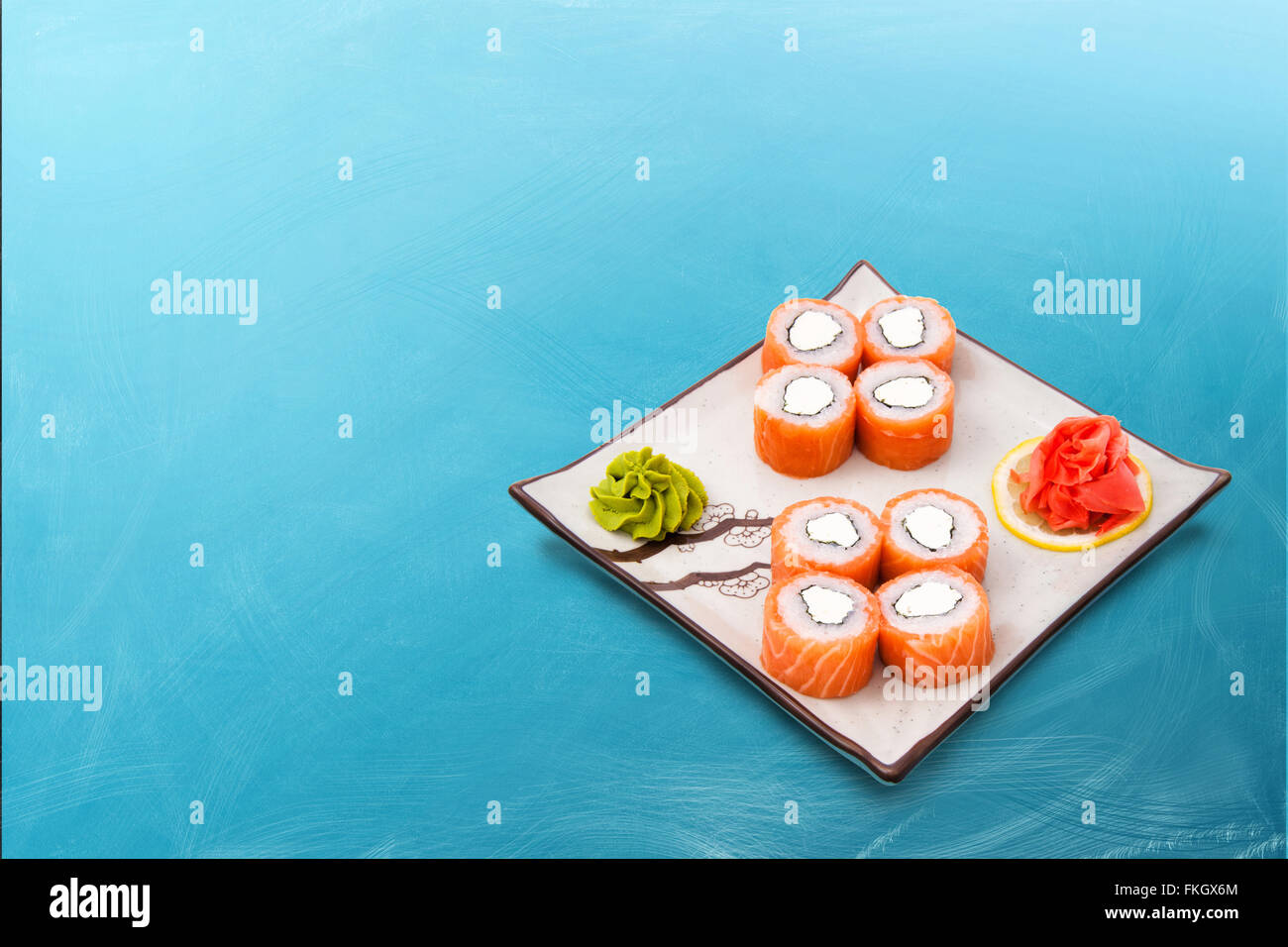 Sushi roll set Philadelphia Stock Photo - Alamy