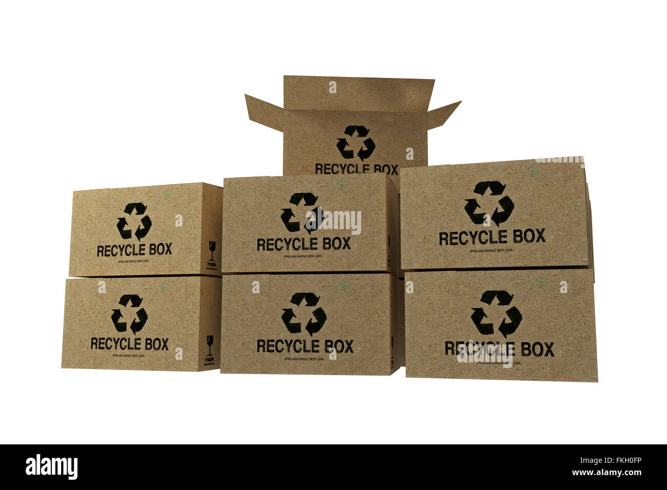 recycle boxes isolated on white background Stock Photo - Alamy