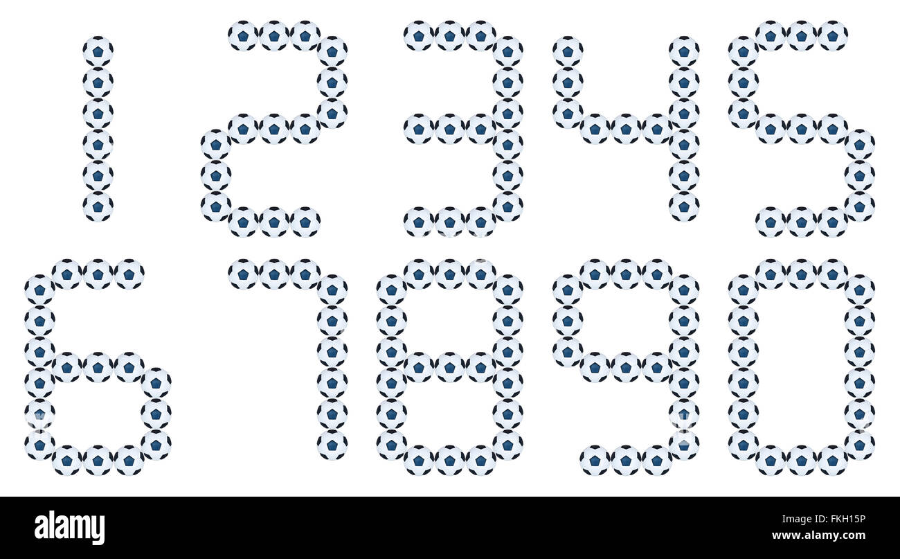 Set of numbers football design 7 segment pattern isolated Stock Photo ...