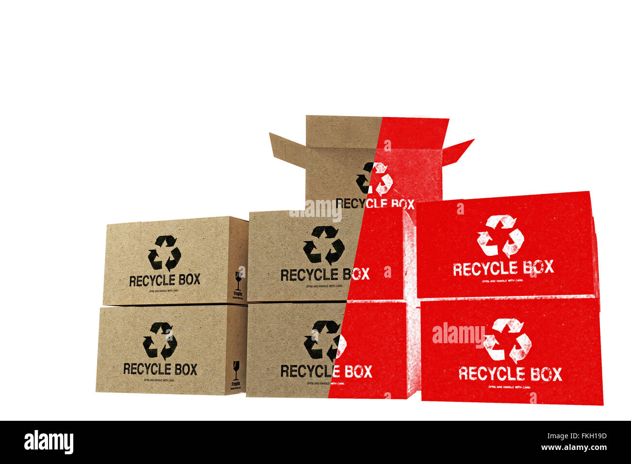 recycle boxes isolated on white background Stock Photo - Alamy