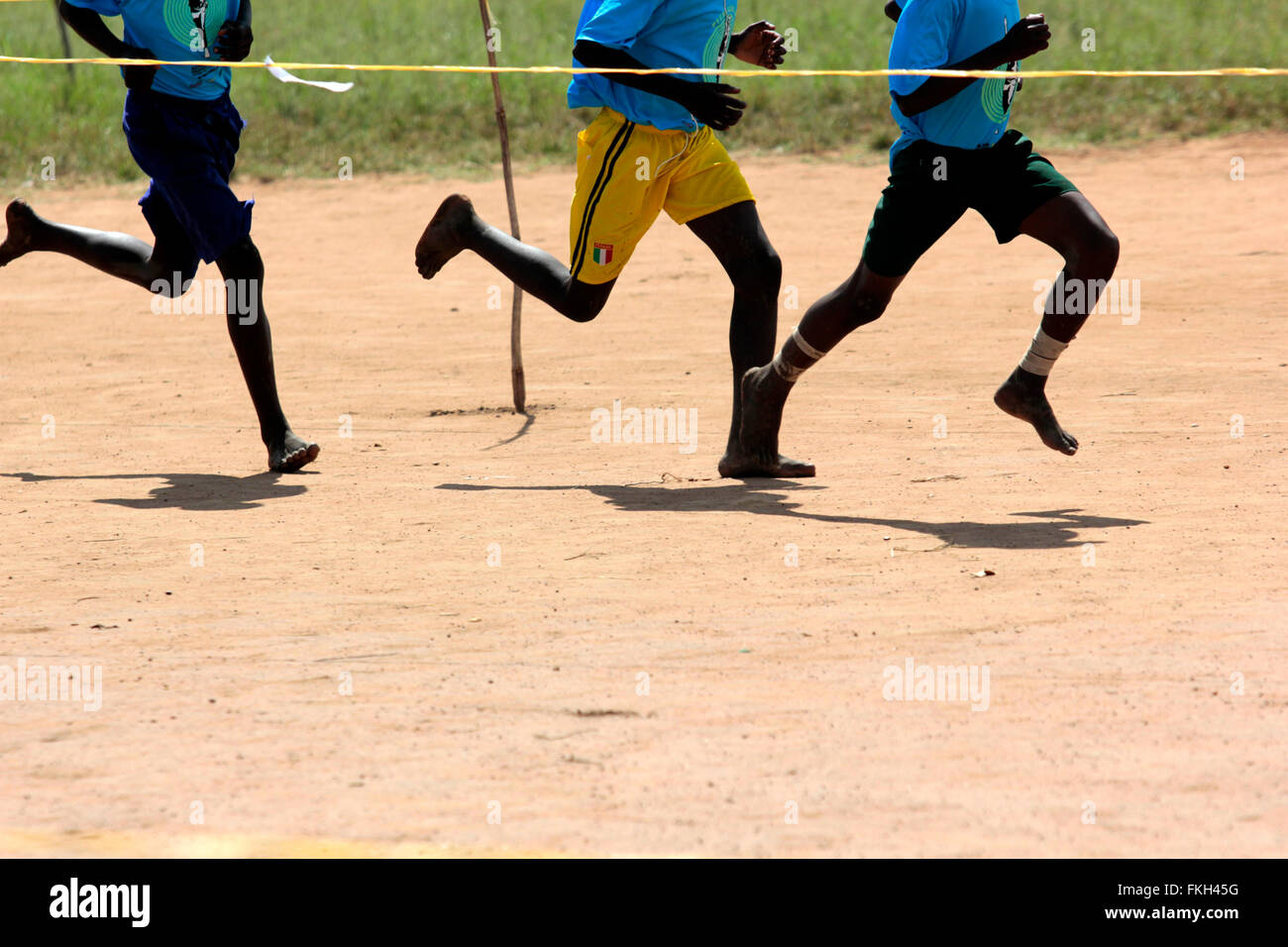 Children compete in a community race in rural Uganda Stock Photo - Alamy