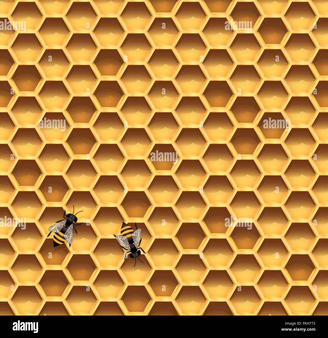 Seamless square honeycomb with bees background Stock Vector Image & Art ...