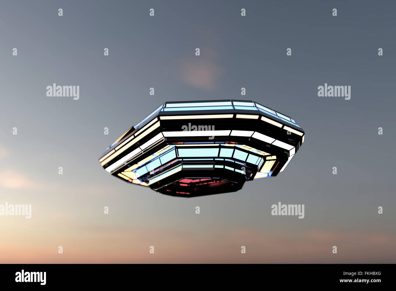 unidentified flying object caught in the sky Stock Photo - Alamy