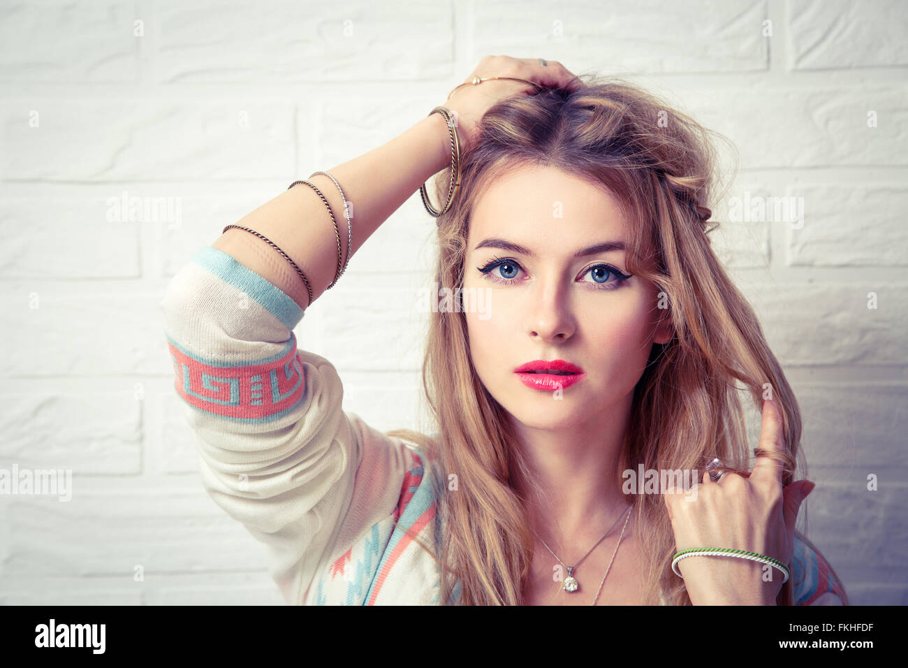 Boho girl hi-res stock photography and images - Alamy