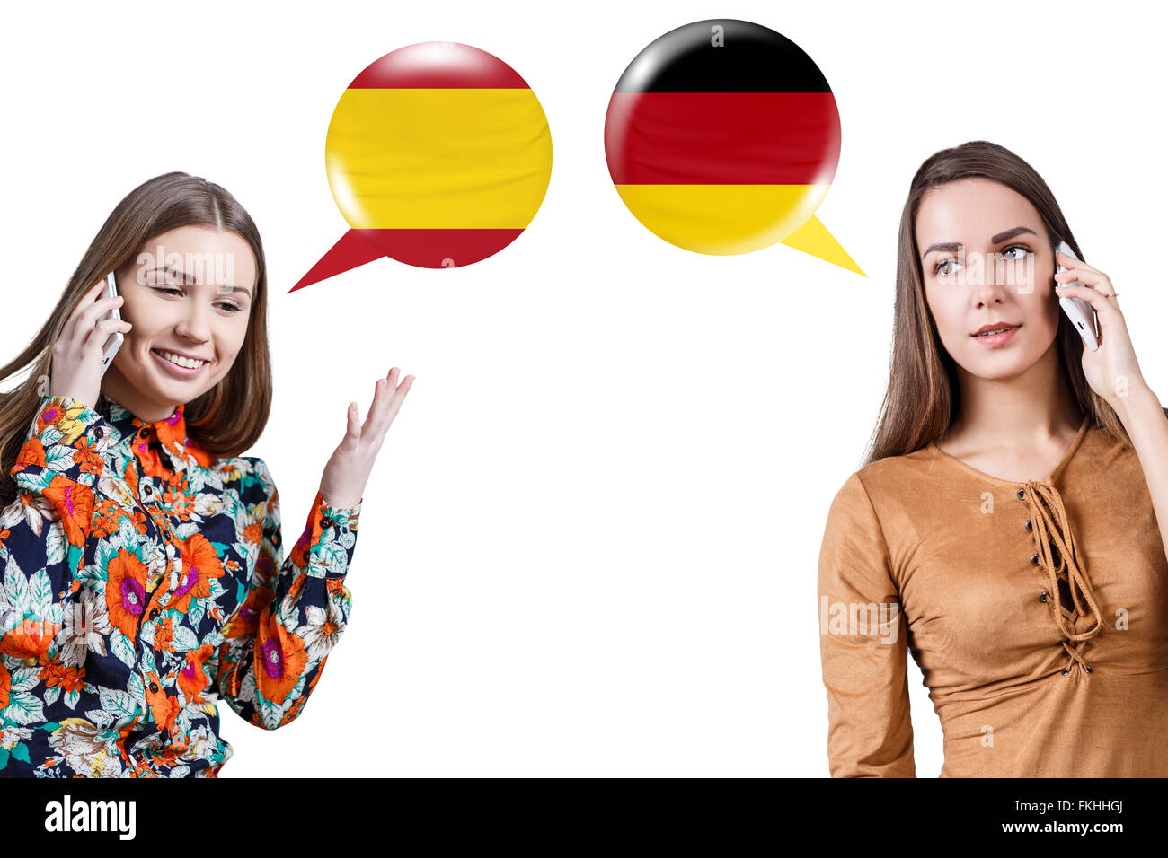 Two spanish people speaking hi-res stock photography and images - Alamy