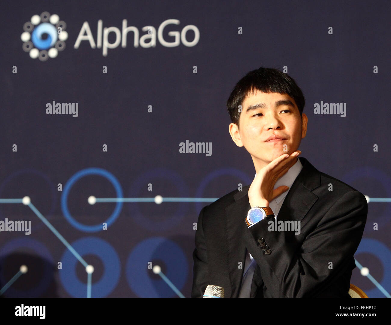 Seoul, South Korea. 9th Mar, 2016. South Korean professional Go player ...