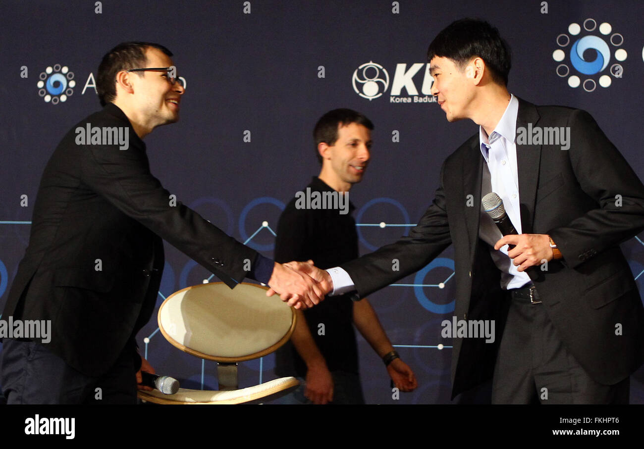 Seoul, South Korea. 9th Mar, 2016. South Korean professional Go player ...