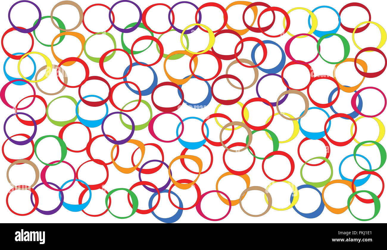 Many colored oval, arranged disorderly on a white background Stock ...