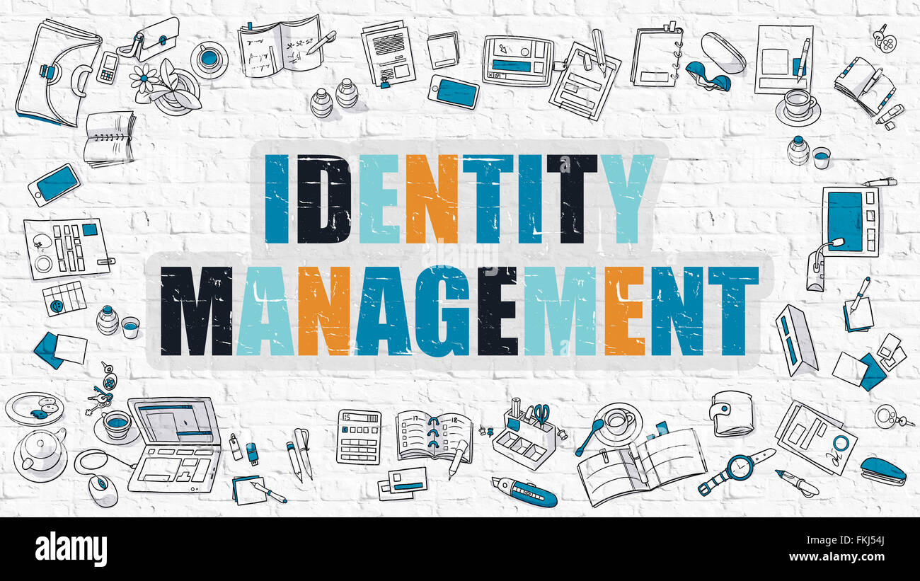 Identity Management Concept with Doodle Design Icons Stock Photo - Alamy