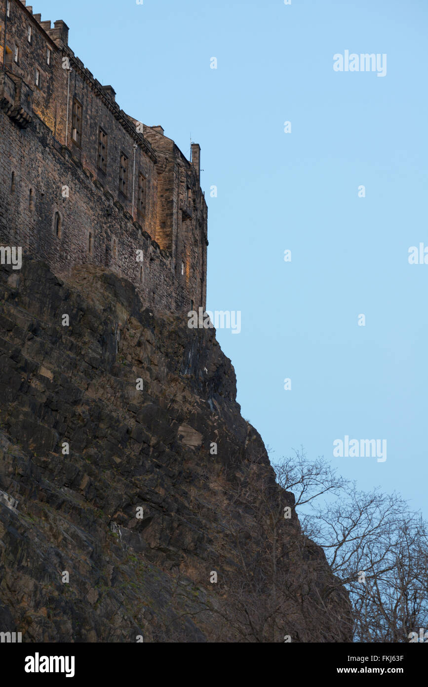 Edinburgh Castle, Castle Rock at dusk, Edinburgh,Scotland Stock Photo ...