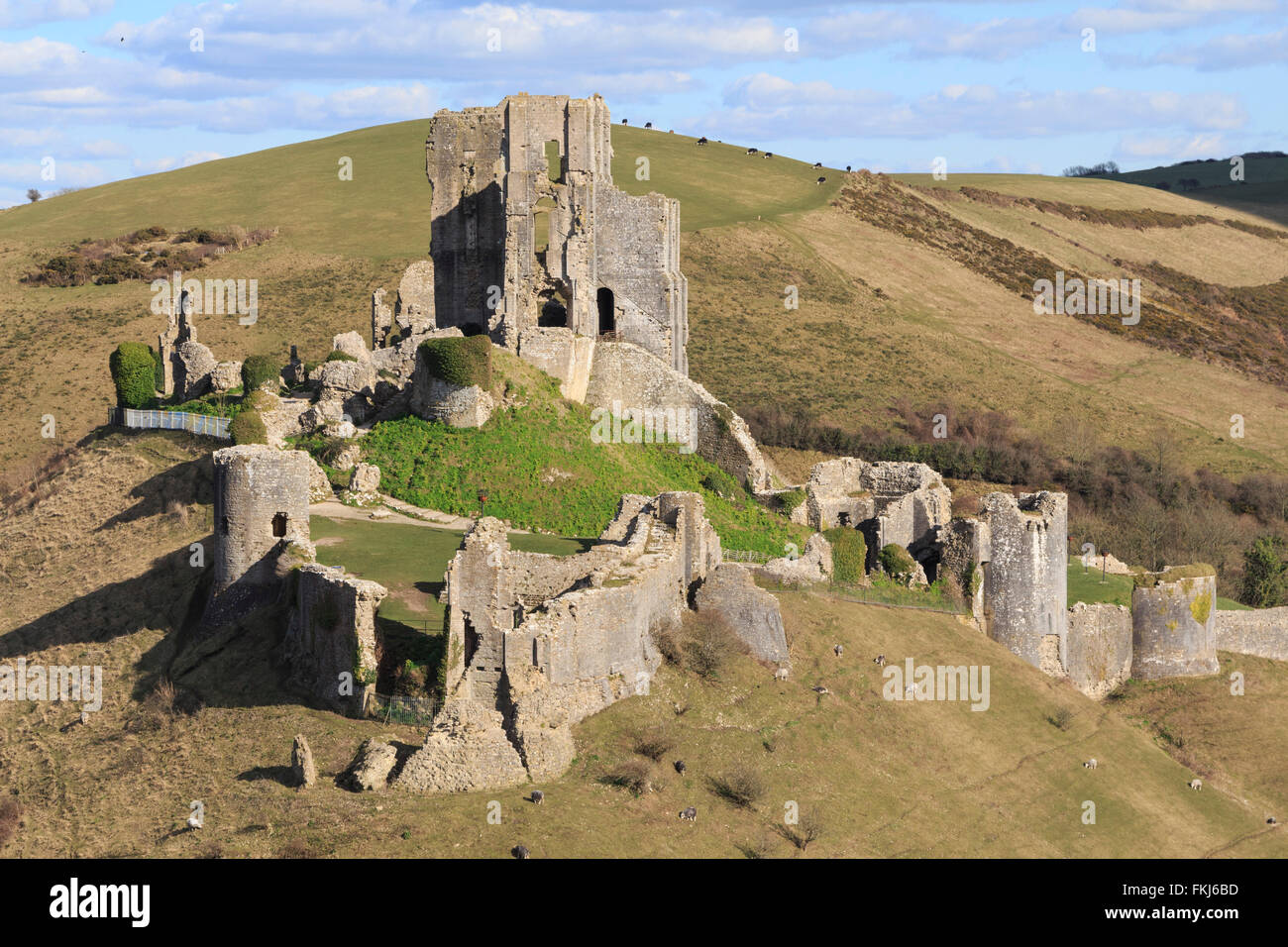 corfe castle village, dorset, england Stock Photo - Alamy