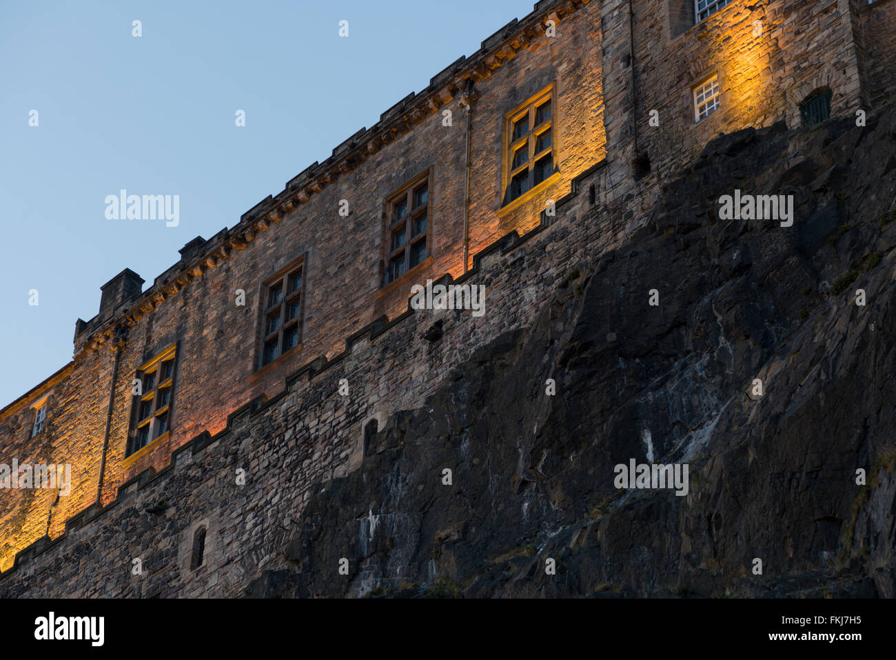 Edinburgh Castle, Castle Rock at dusk, Edinburgh,Scotland Stock Photo ...