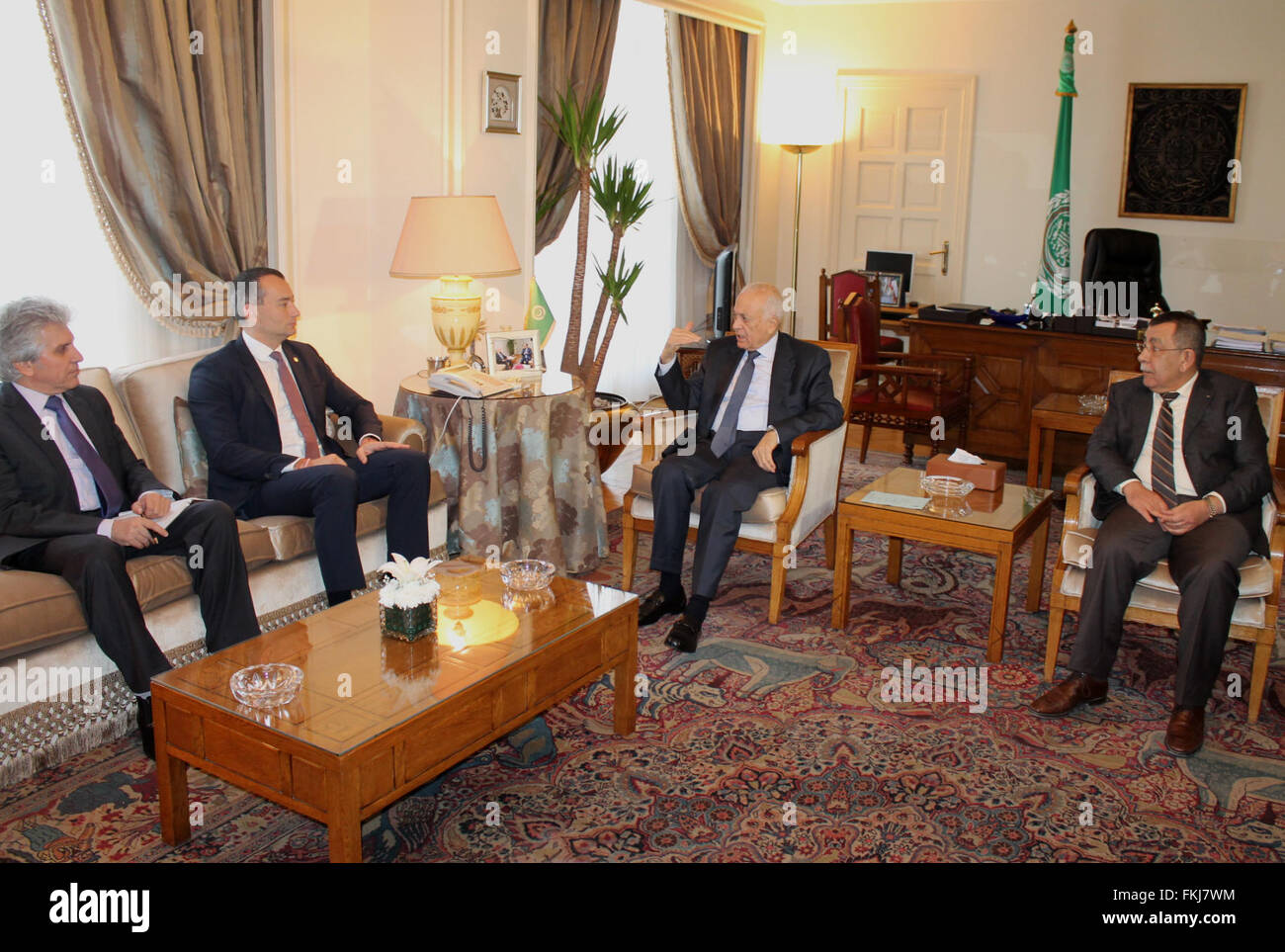 Cairo, Egypt. 9th Mar, 2016. Secretary-General of the Arab League ...