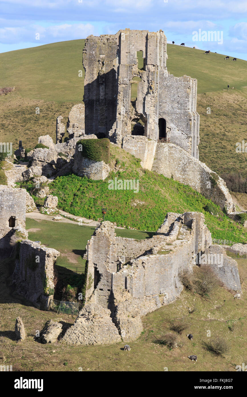 corfe castle village, dorset, england Stock Photo - Alamy