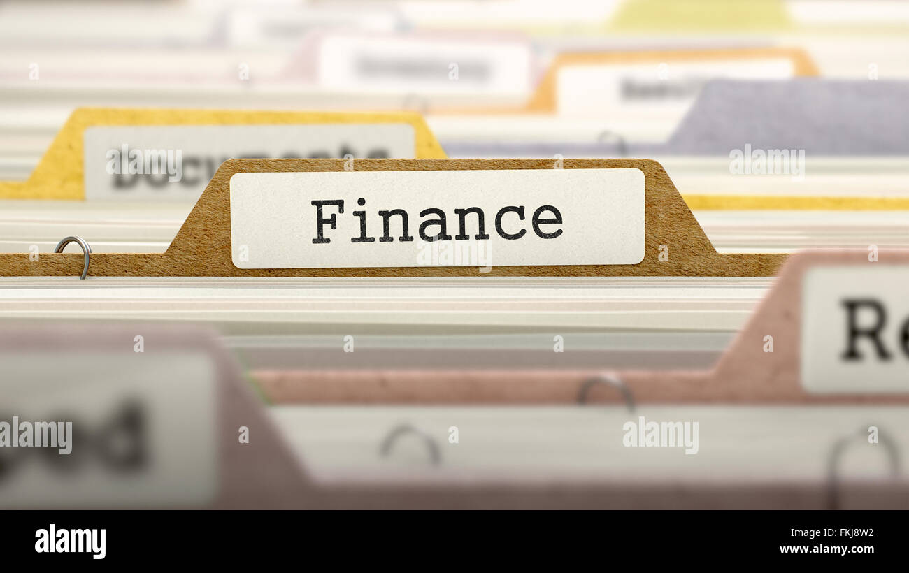 File Folder Labeled as Finance Stock Photo - Alamy