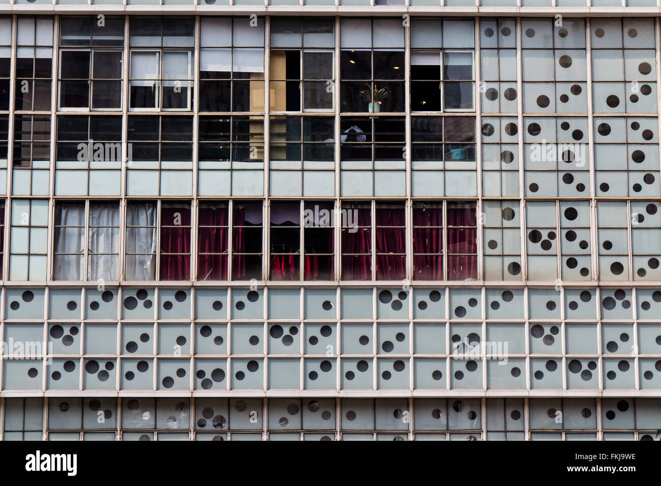 Shanghai, Shanghai, CHN. 7th Mar, 2016. A building covered with bullet ...