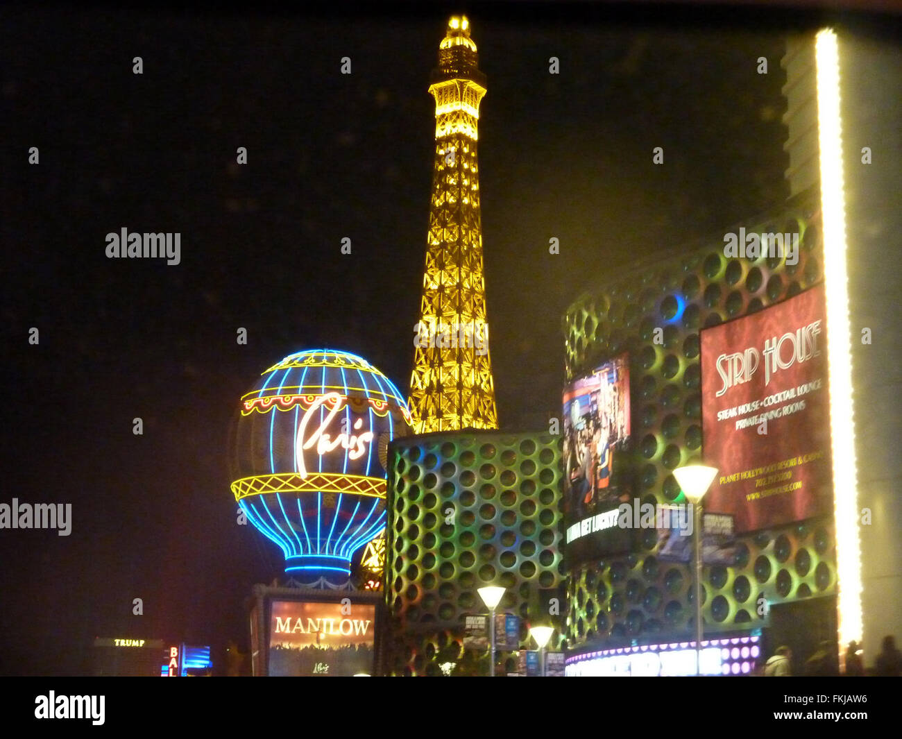 Replica of Eiffel Tower, 165 m tall, half of original, in front of Paris Hotel, Las Vegas ...