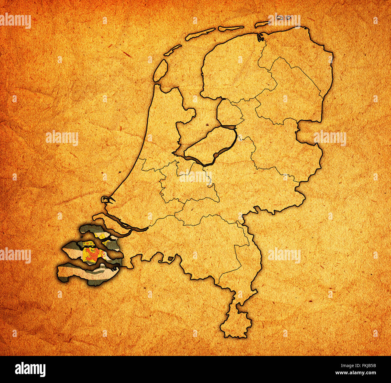Zeeland province map hi-res stock photography and images - Alamy