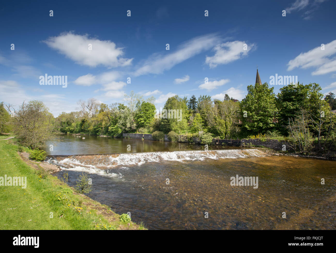 The River Ericht in the centre of the town of Blairgowrie, Perthshire ...