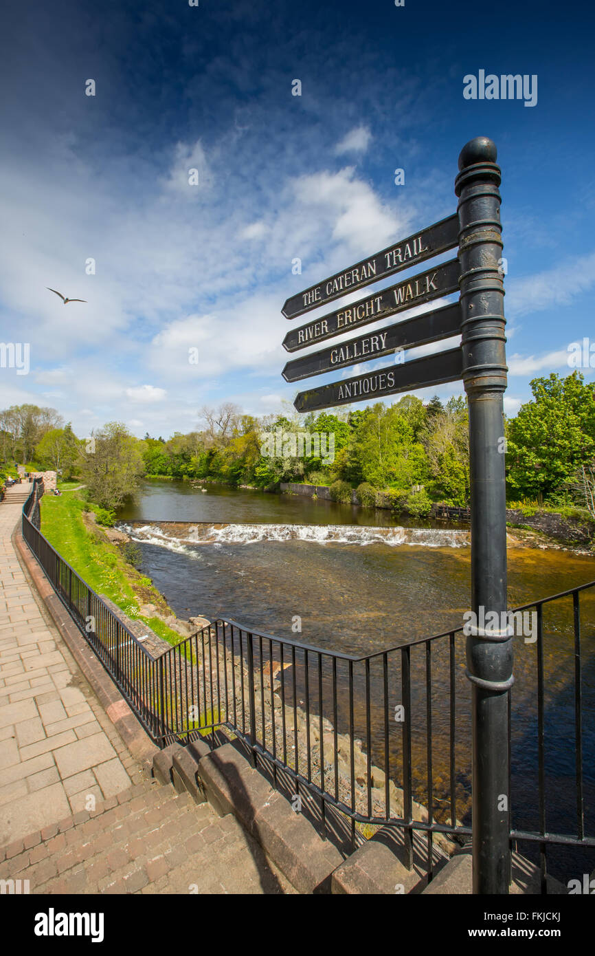 Sign for Cateran Trail, River Ericht Walk, Gallery and antiques in the ...
