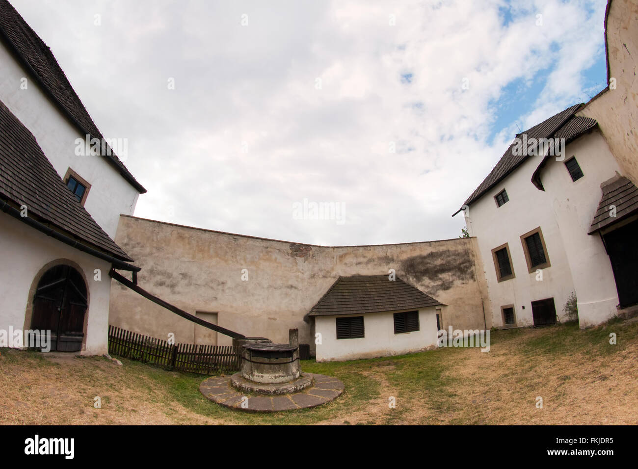Buchlov castle - old well Stock Photo - Alamy