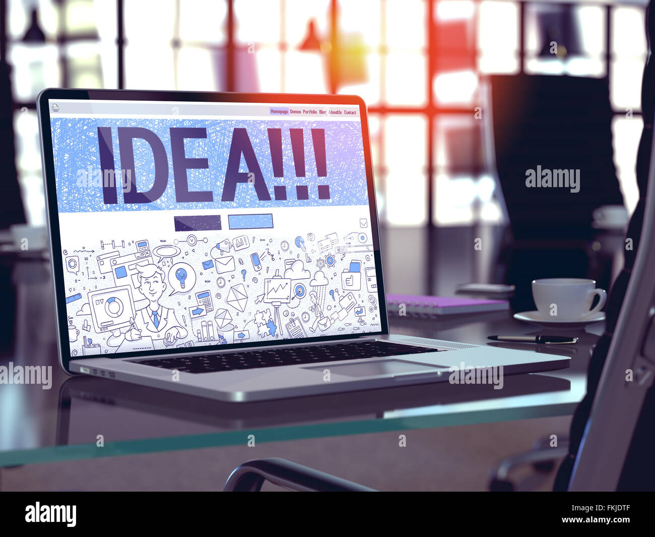 Idea Concept on Laptop Screen Stock Photo - Alamy