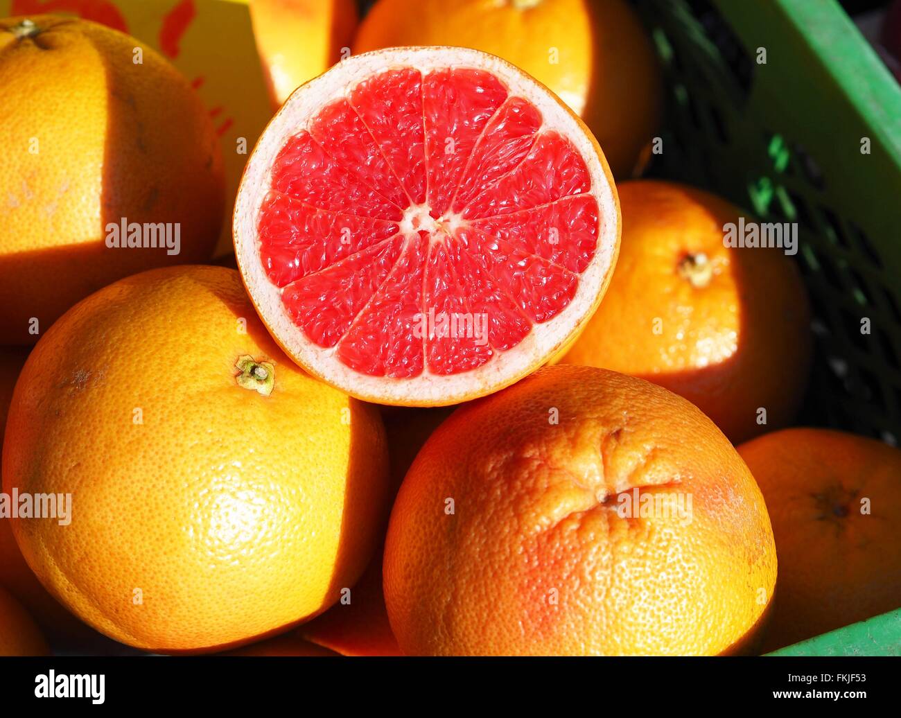 Grapefruits, pictured at a market in Berlin on February, 13, 2016 ...