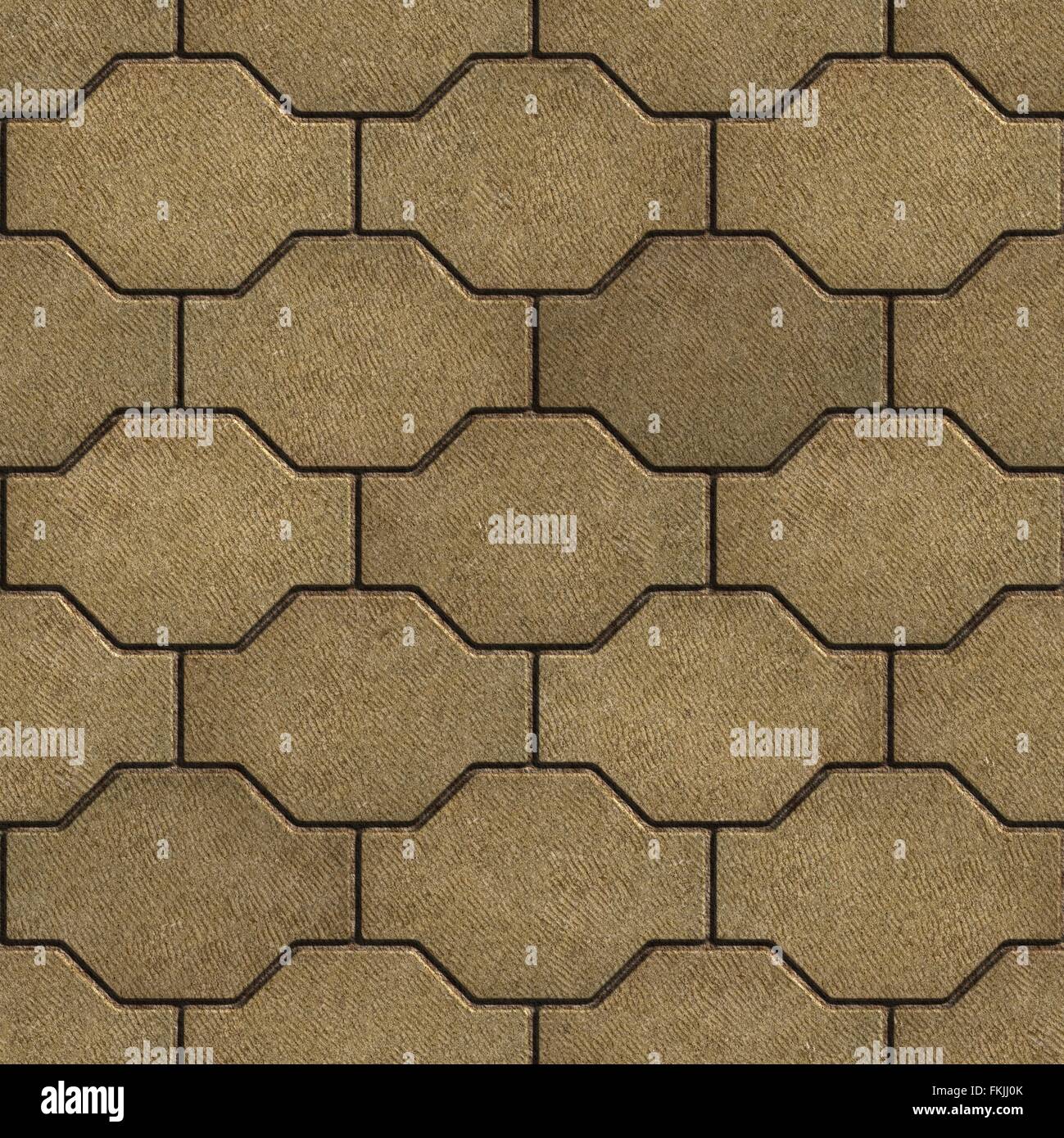 Sand Color with Scuffed Wavy Paving Slabs Stock Photo - Alamy