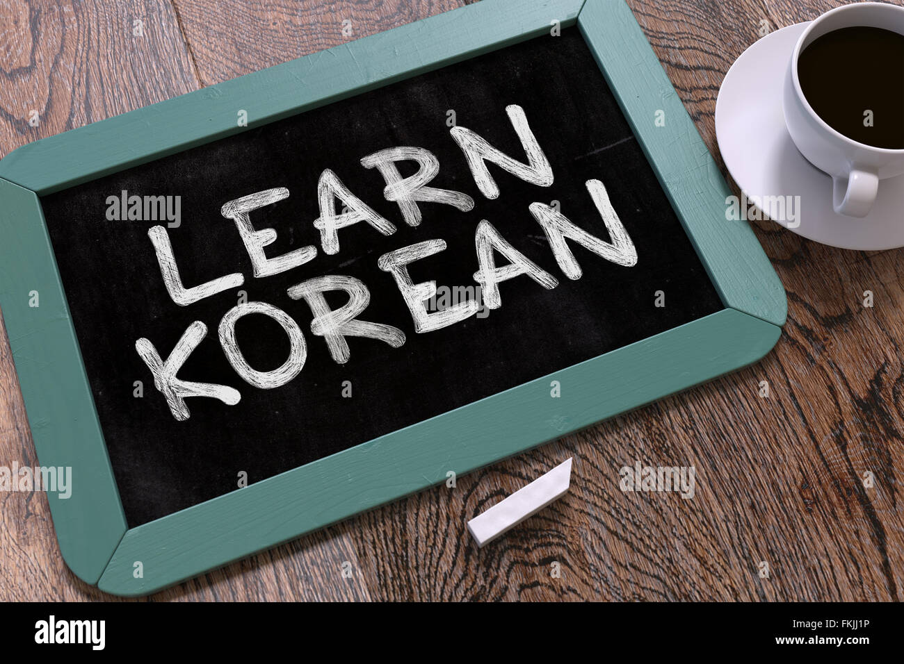 Learn Korean - Chalkboard with Hand Drawn Text Stock Photo - Alamy