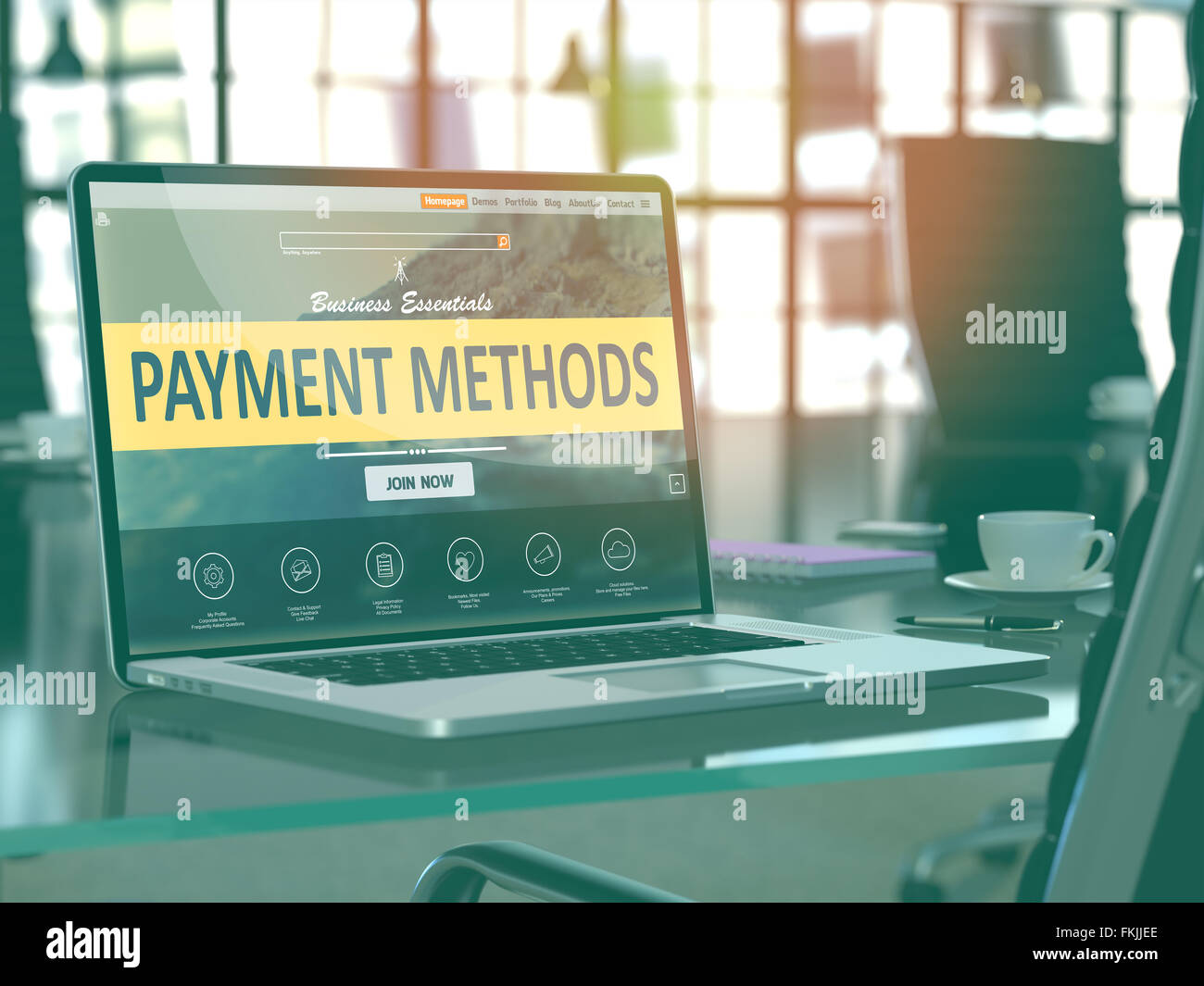 Laptop Screen with Payment Methods Concept Stock Photo - Alamy